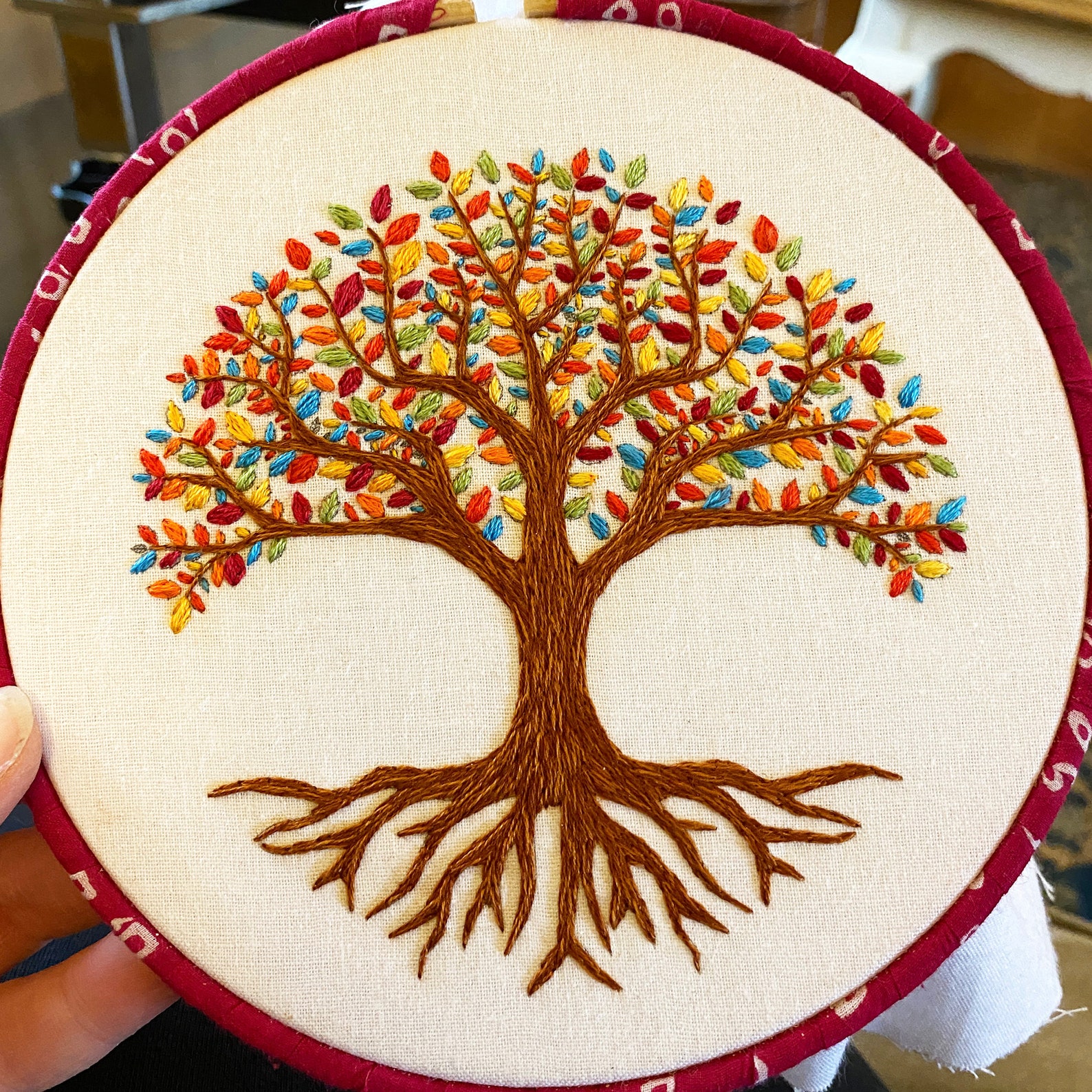 Tree of Life Embroidery Kit: Rainbow Leaves, Beginner DIY Project - Etsy