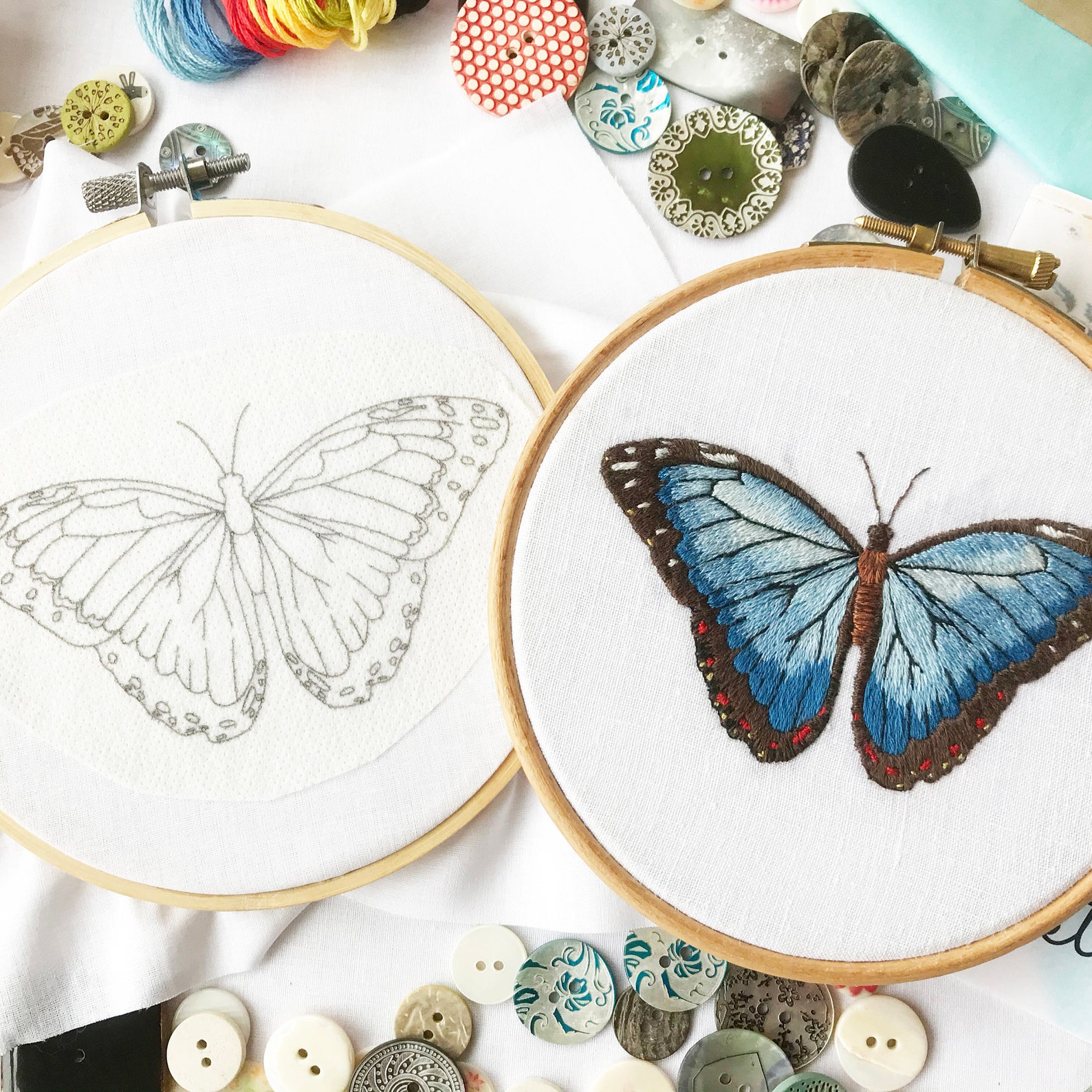 Three Butterflies Embroidery Patterns Download SPECIAL OFFER ...