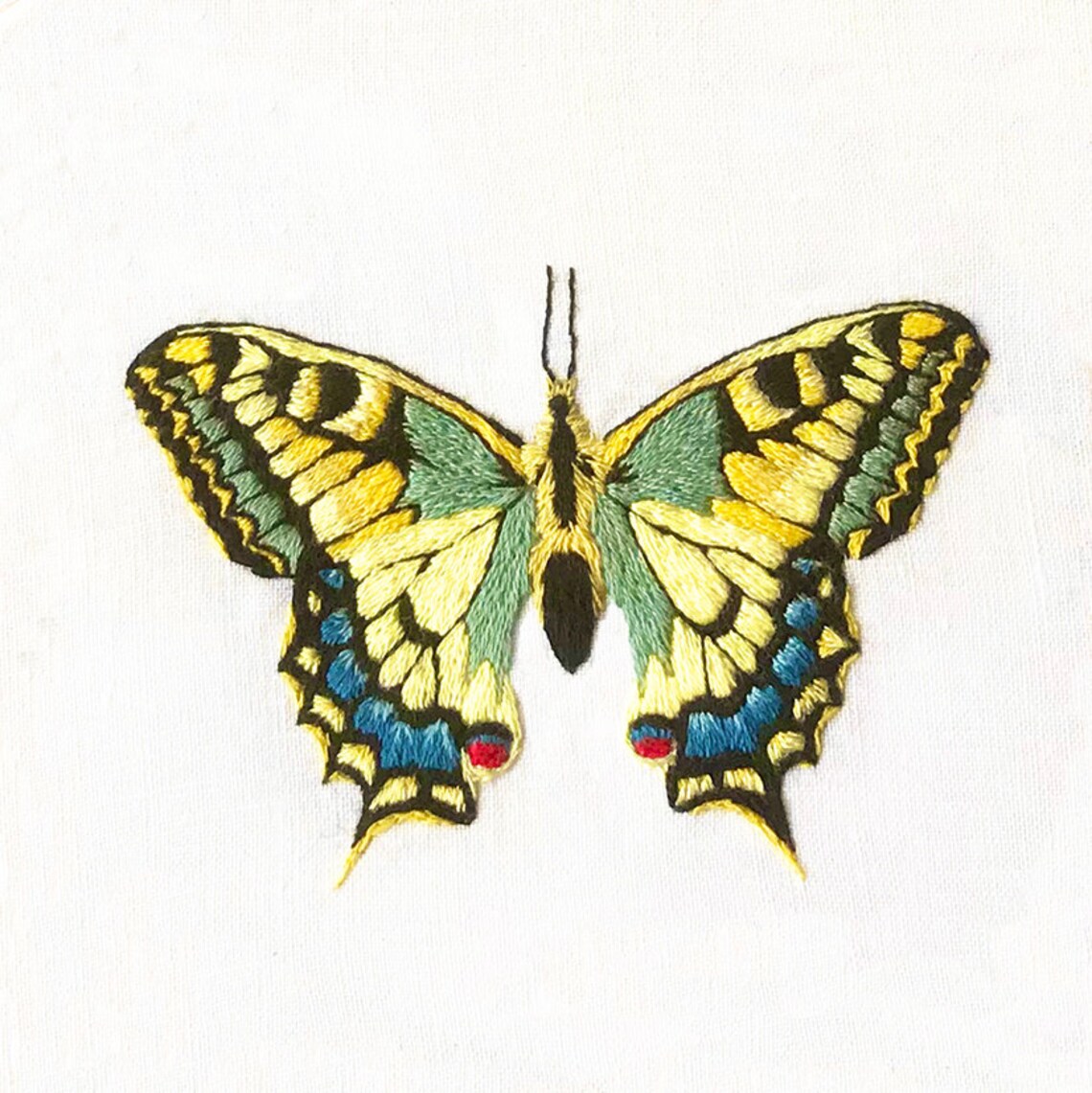 Swallowtail Butterfly Embroidery Pattern Fabric Pack Fabric - Etsy