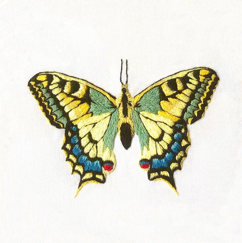 Swallowtail Butterfly Embroidery Pattern Fabric Pack Fabric - Etsy