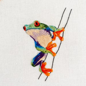 Tree Frog Embroidery Kit: Beginner Sewing Project - Etsy