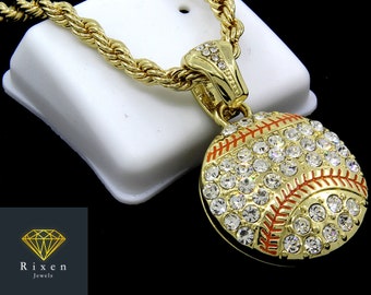 Baseball Gold Necklace - Etsy