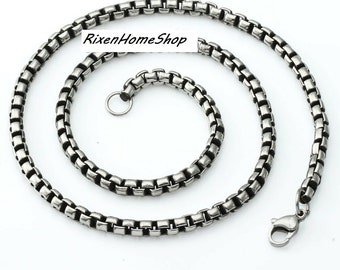 Mens Round Box Chain - Etsy