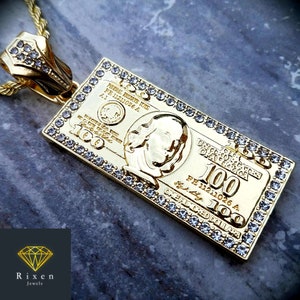 Large Hundred Dollar Bill Benjamin Money Pendant Rope Chain - Etsy UK
