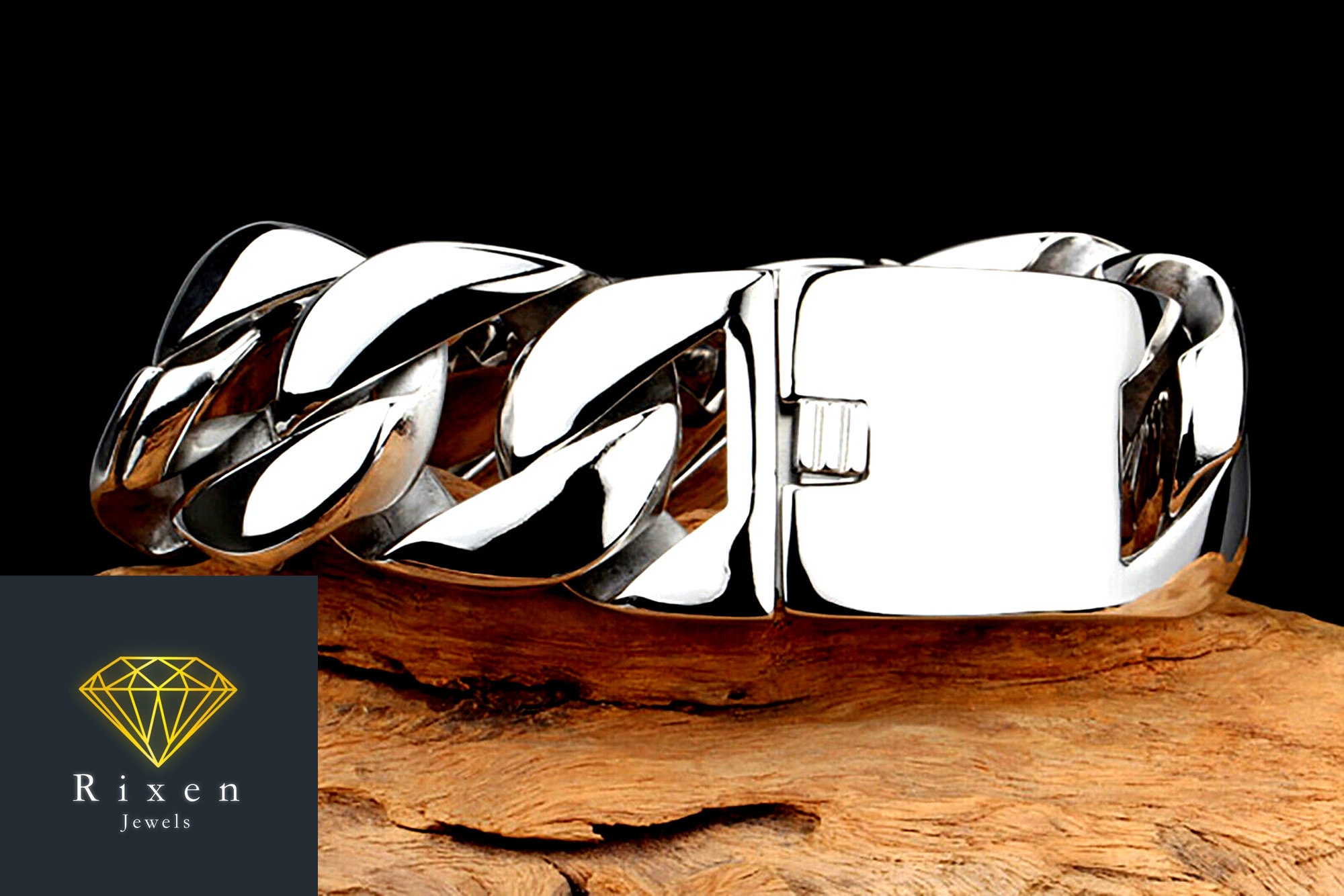 Men's Heavy Metal 32mm Stainless Steel Curb Cuban Link - Etsy UK