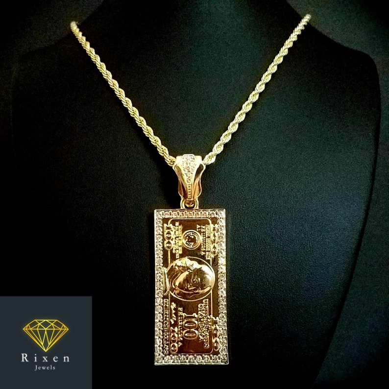 Large Hundred Dollar Bill Benjamin Money Pendant Rope Chain - Etsy UK