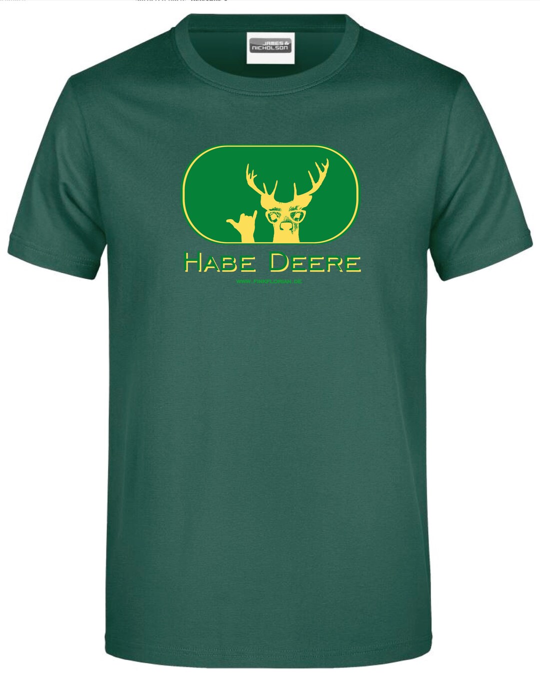 T-shirt Green HABE DEERE by Florian Fink - Etsy
