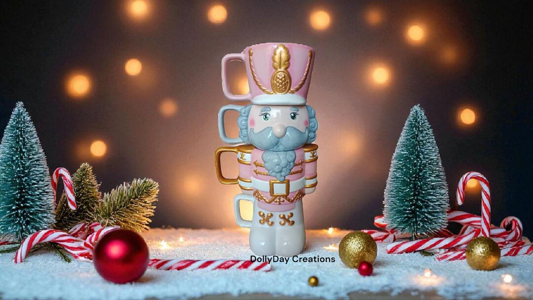 Hand-painted Nutcracker Mug Set of 4 – Stackable Christmas Cups ...