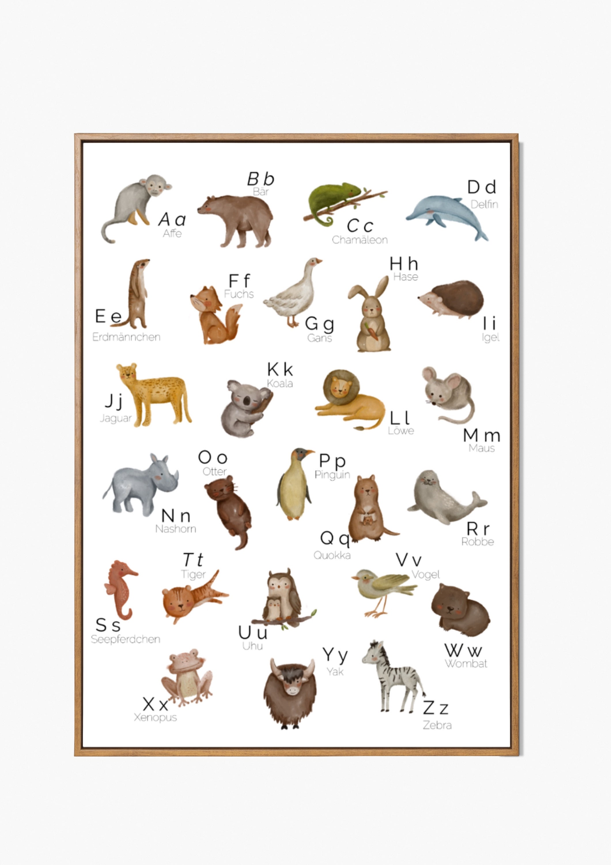 Animal "abc"- Poster, Art Print, Nursery Decor, Alphabet Poster - Etsy