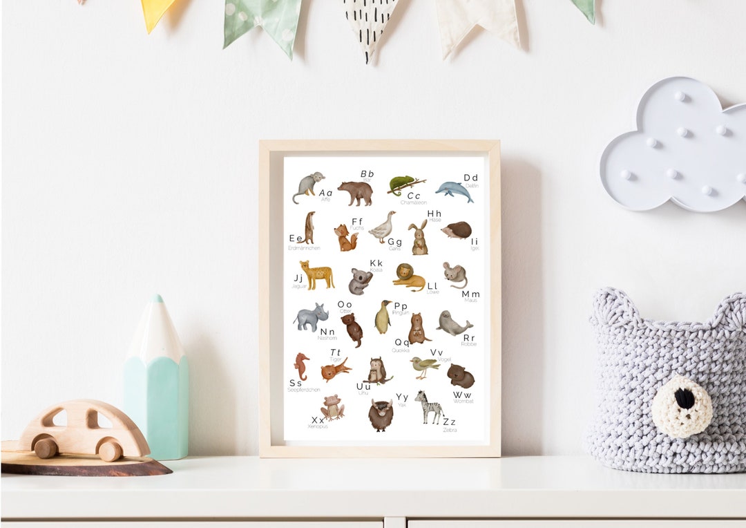 Animal "abc"- Poster, Art Print, Nursery Decor, Alphabet Poster - Etsy