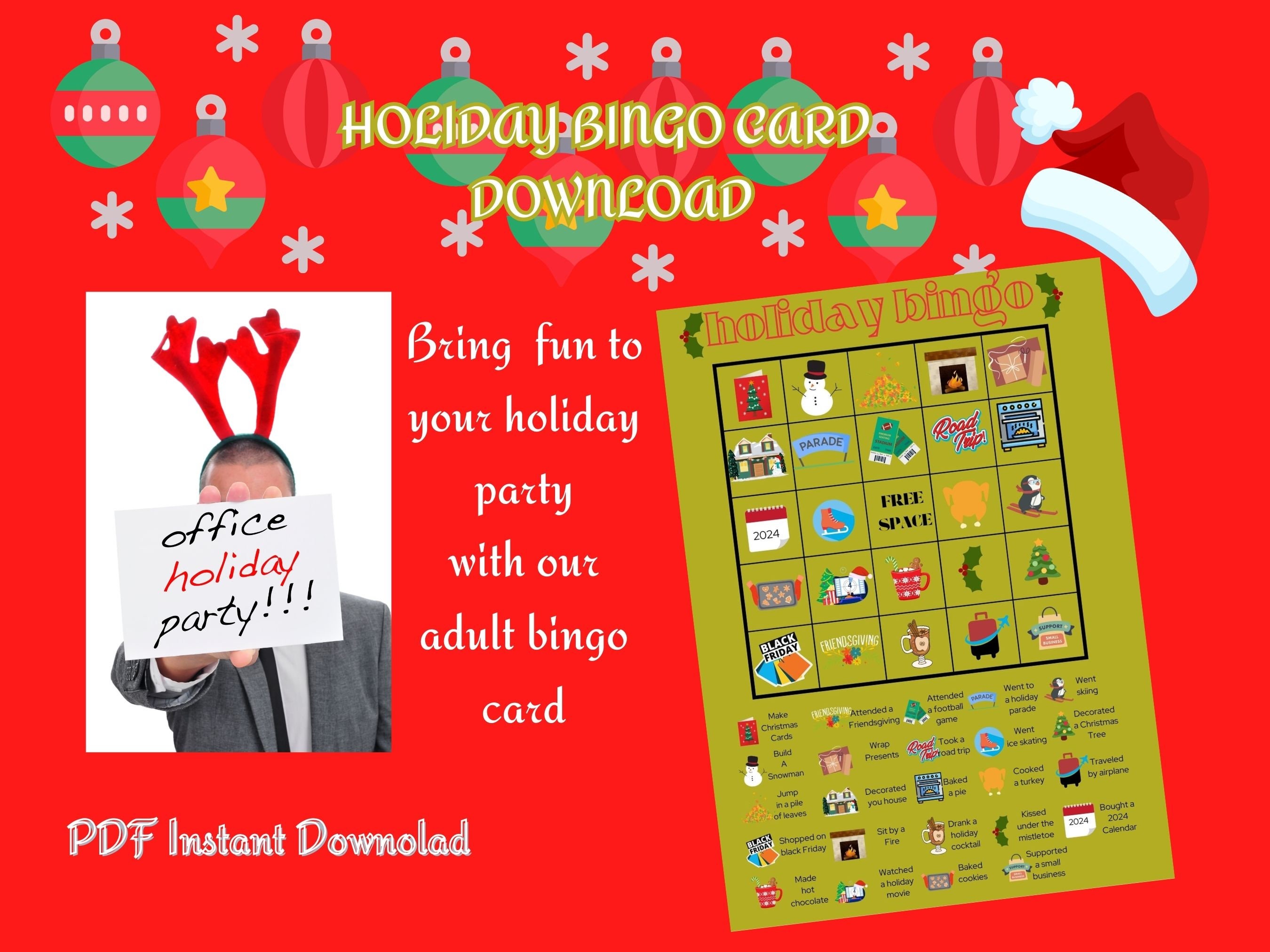 Adult Holiday Bingo Game Adult Bingo Card Printable - Etsy