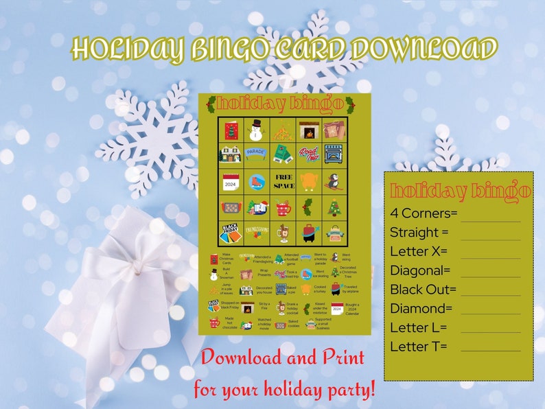 Adult Holiday Bingo Game Adult Bingo Card Printable - Etsy