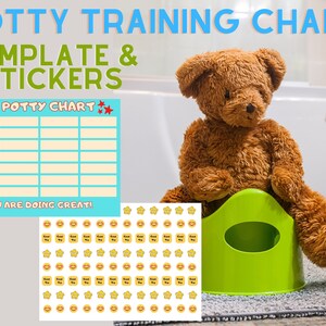 Printable Potty Chart With Stickers Canva Editable Potty - Etsy