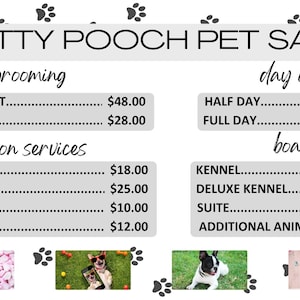 Dog Grooming Menu Template: TV Digital Menu (canva & PDF) - Etsy