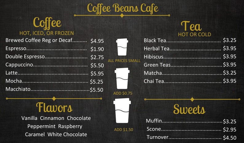Coffee Cafe Digital Menu Template Edit in Canva | Digital Cafe Menu ...