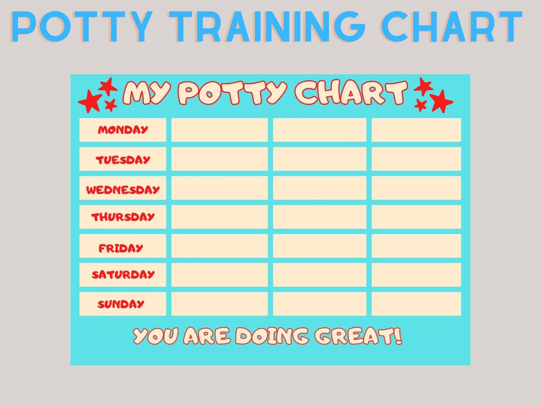 Printable Potty Chart With Stickers | Canva Editable Potty Chart With ...