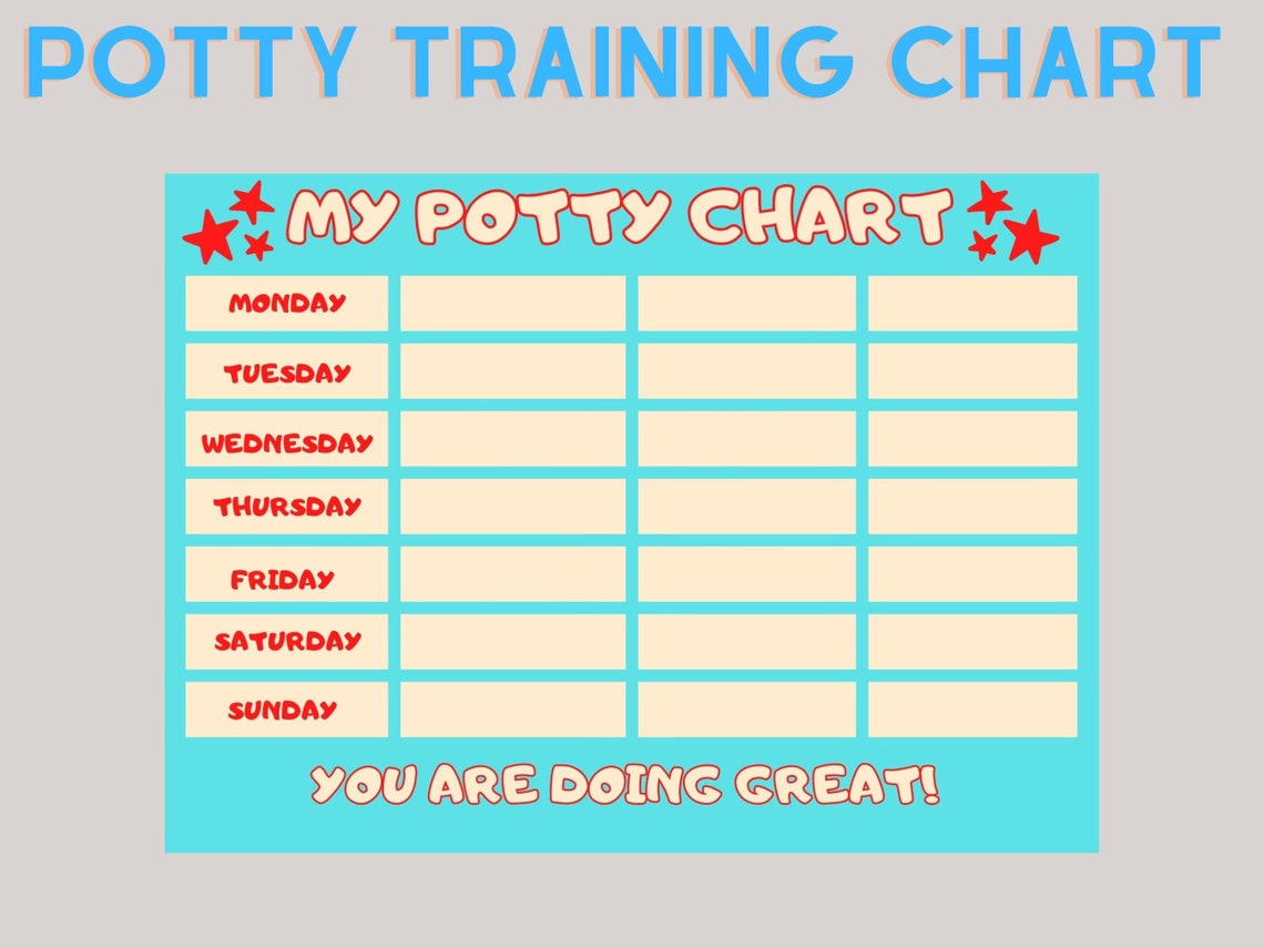 Printable Potty Chart With Stickers | Canva Editable Potty Chart With ...