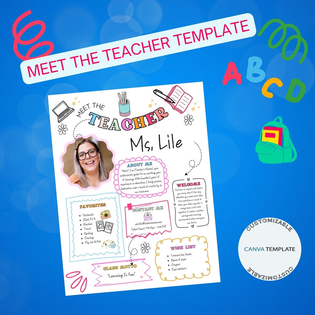 Customizable Meet the Teacher Template: Back to School Flyer - Etsy