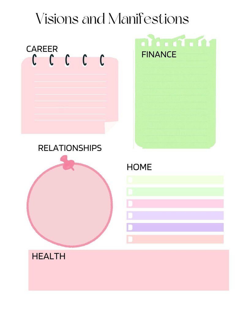 Planner and Vision Workbook Template for 2025 - Etsy