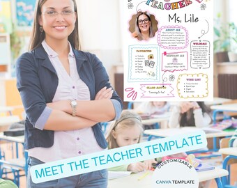 Meet the Teacher Printable | School Night Template | Back to School ...