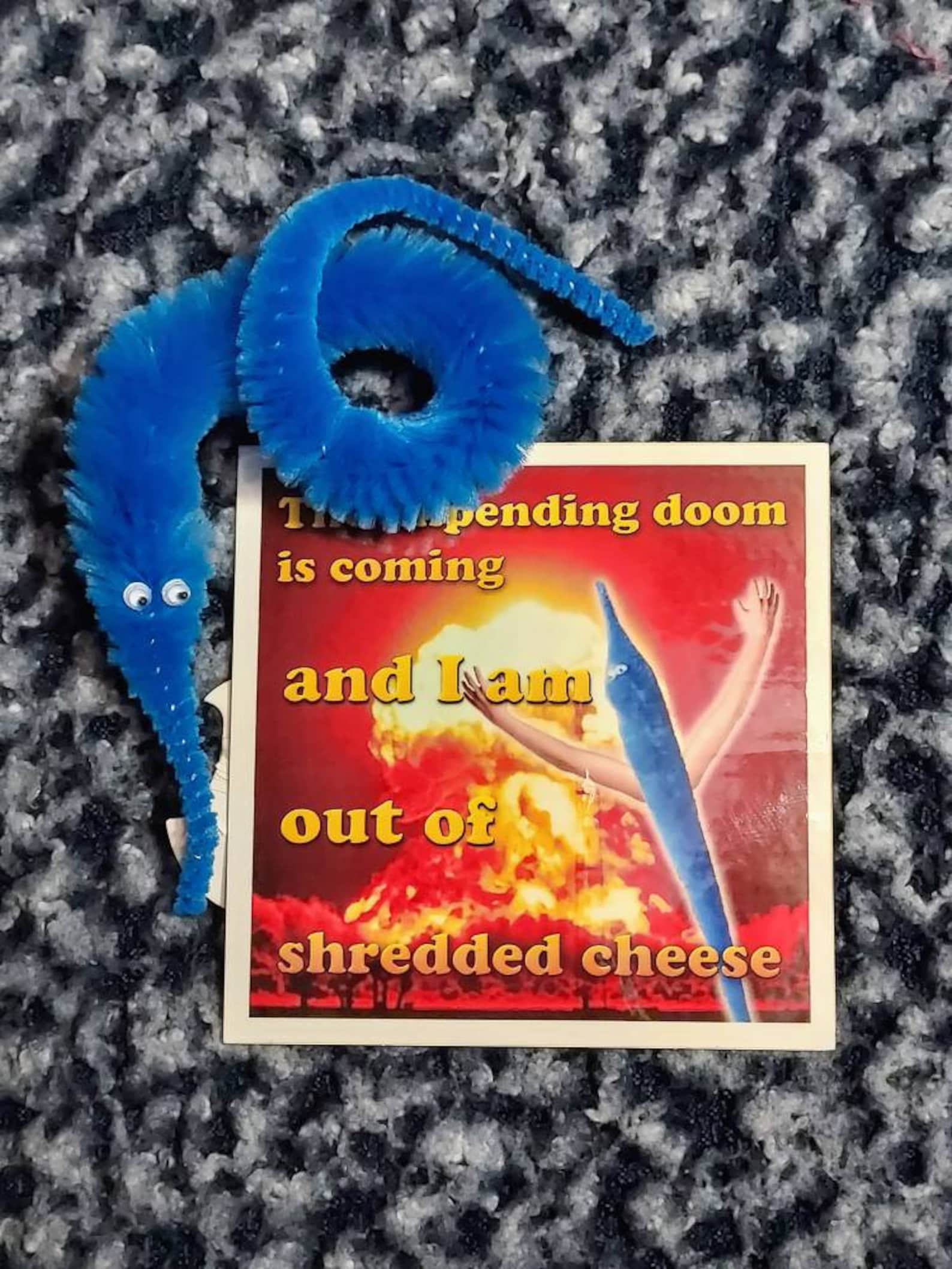 Worm on a String Meme Sticker Funny Meme Squirmle Fuzzy - Etsy