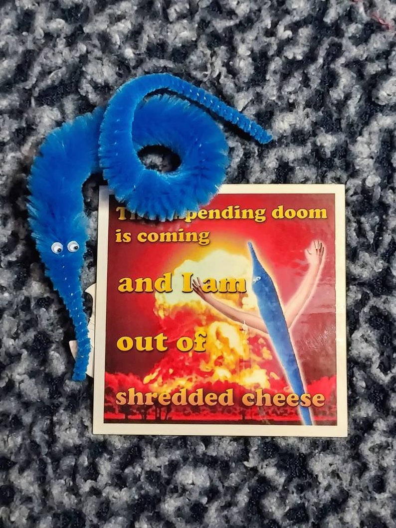 Worm on a String Meme Sticker Funny Meme Squirmle Fuzzy - Etsy