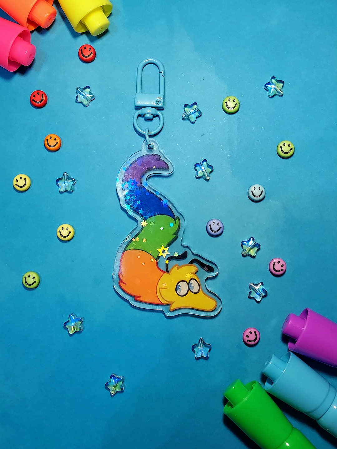Inch the Squirmle Keychain || Worm on a String - Etsy
