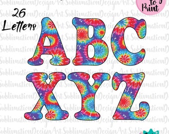 Tie dye alphabet | Etsy