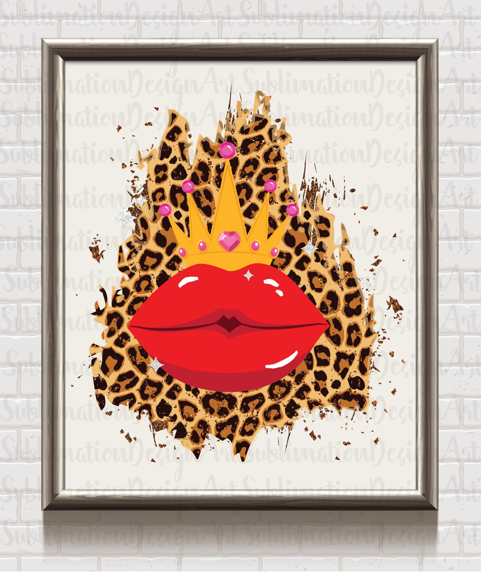 Red Lips Crown Sublimation Digital Design Queen Clipart | Etsy