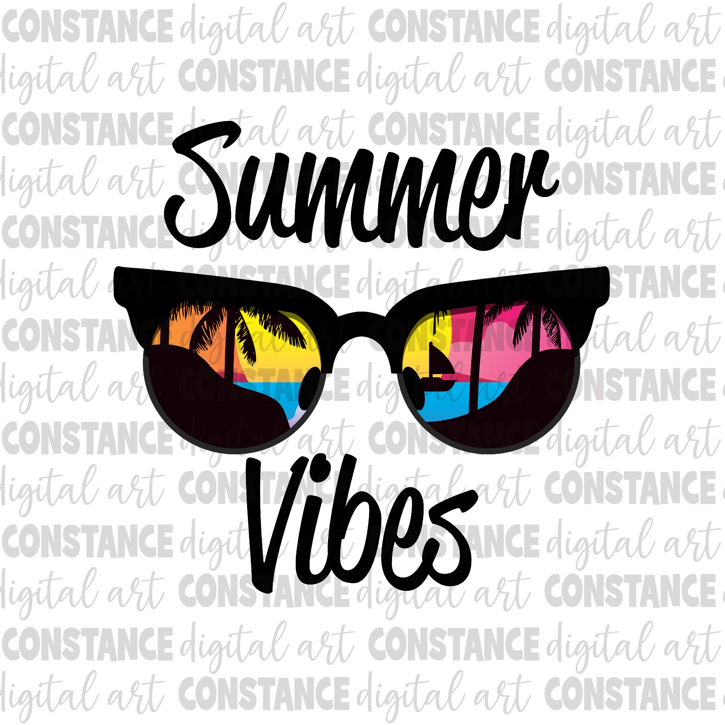 Summer Vibes Sublimation Design Summer Vibes Sunglasses Png | Etsy