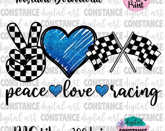 Peace Love Racing Png - Etsy