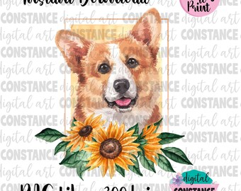 Sunflower Corgi Png - Etsy