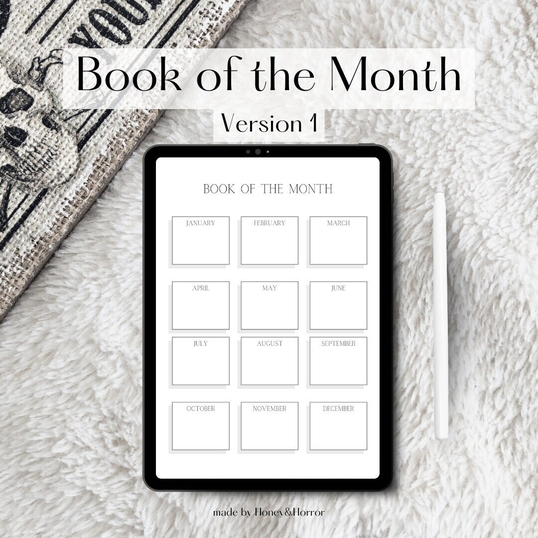Digital Book of the Month Template | Reading Planner Journal ...