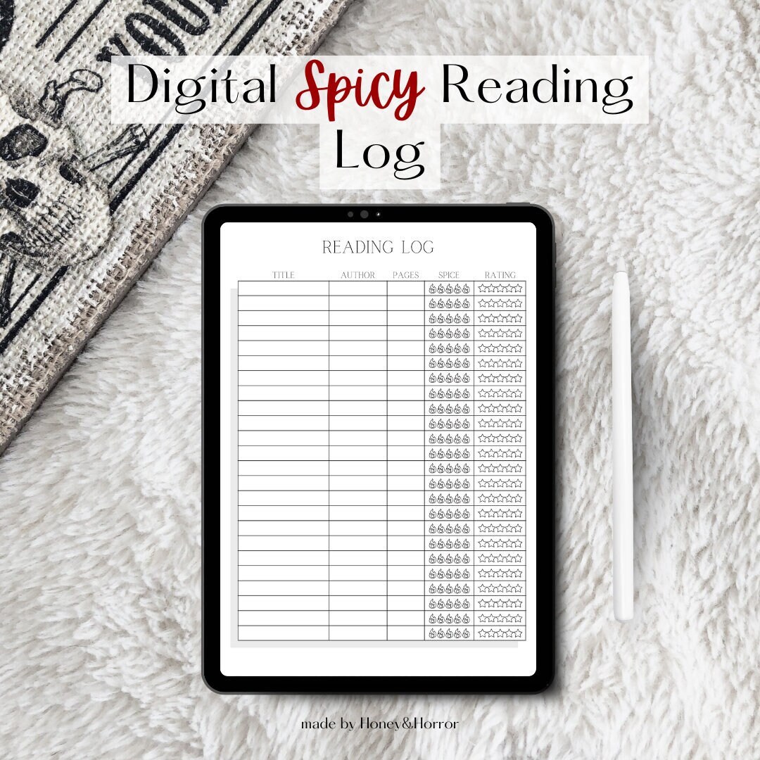 SPICY Digital Reading Log | Reading Planner Journal Page | Goodnotes ...