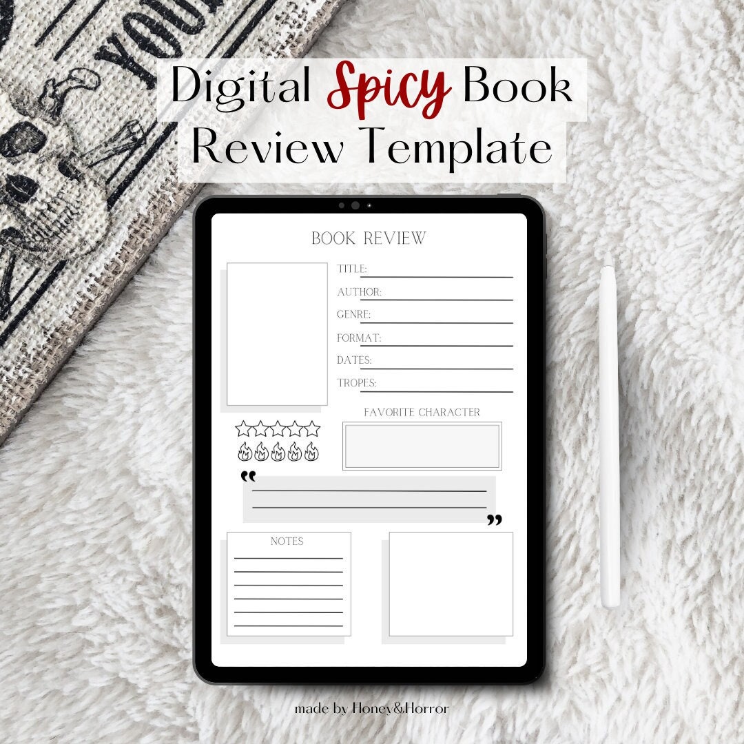 SPICY Digital Book Review | Reading Planner Journal Page | Goodnotes ...