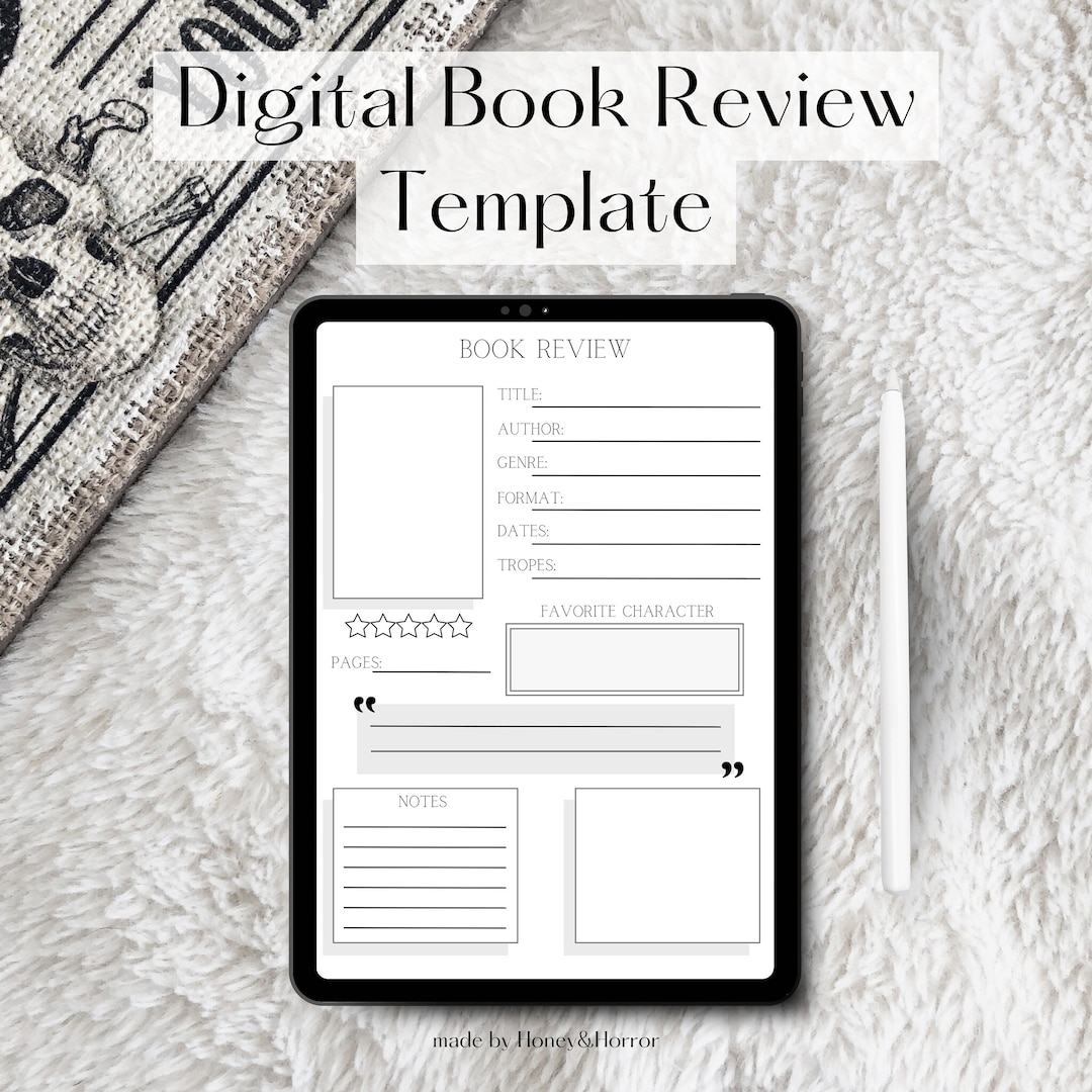 Digital Book Review | Reading Planner Journal Page | Goodnotes ...