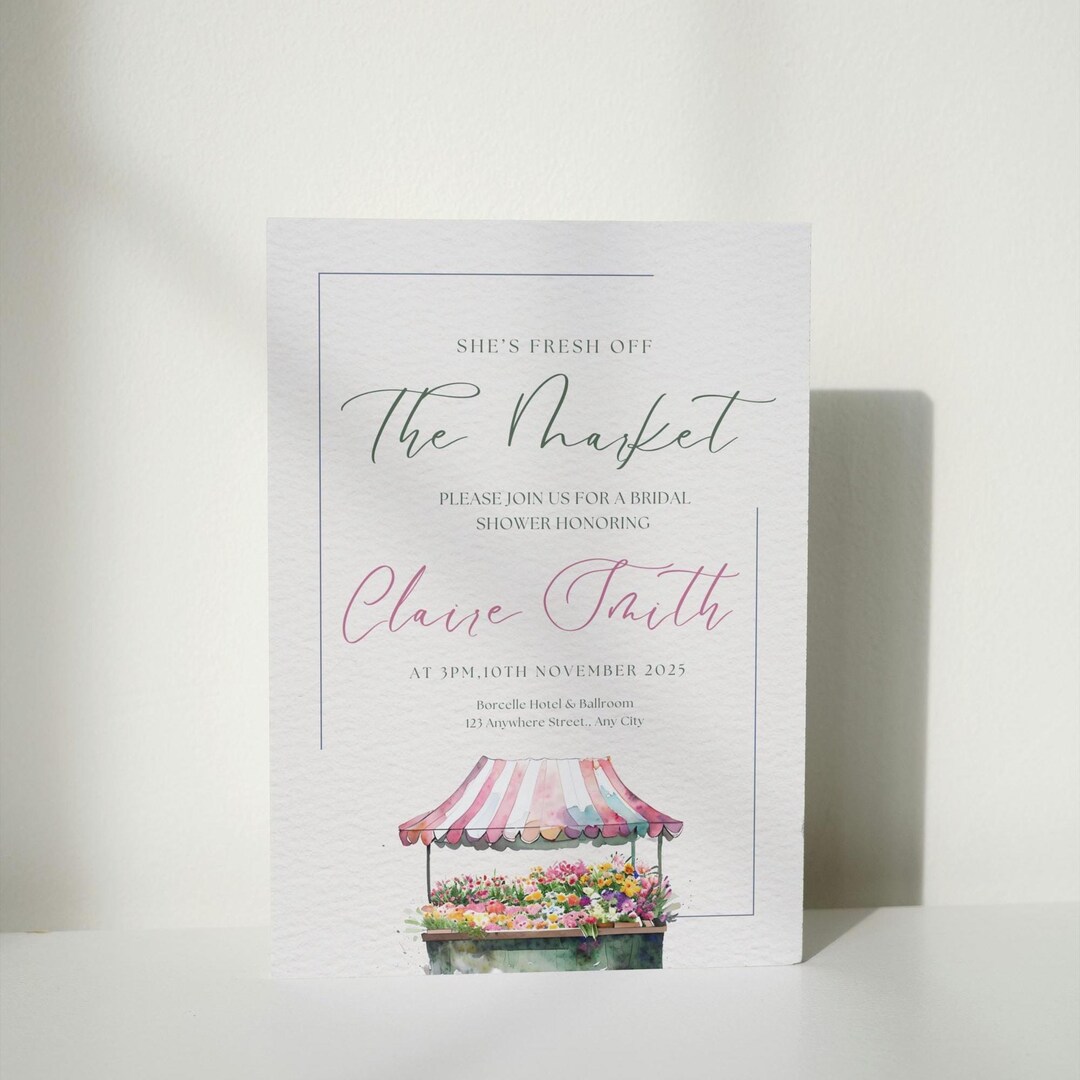 Fresh off the Market Invitation, Bridal Shower Invite Template ...