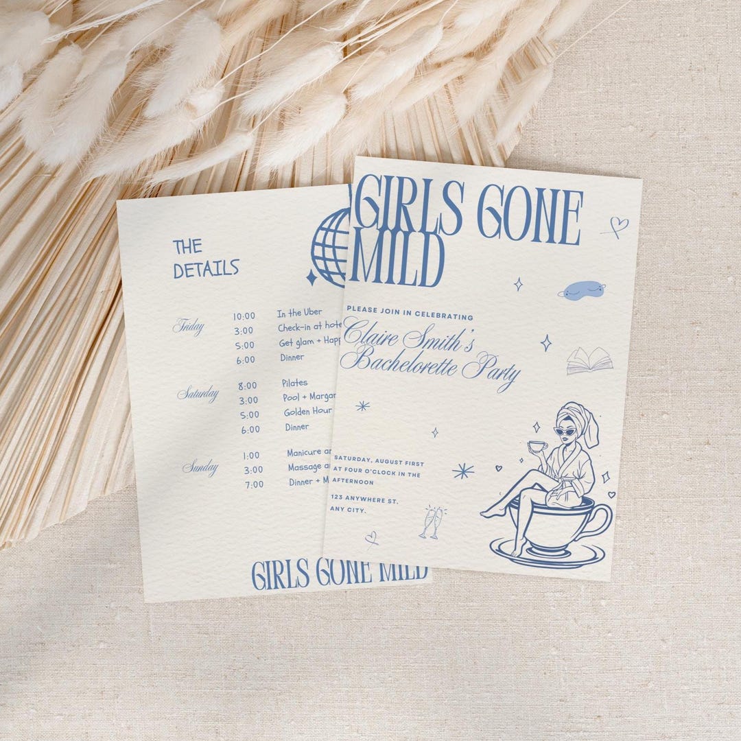 Girls Gone Mild Bachelorette Invitation, Girls Gone Mild Party, Spa ...