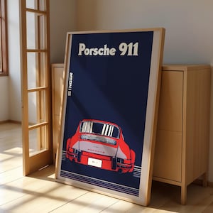 Vintage Porsche 911 Posters - Set of 4 Classic Retro Californian 1970s ...