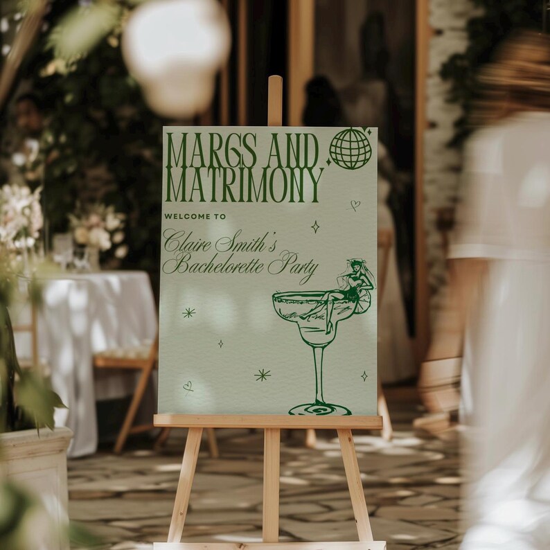 Margs and Matrimony Bachelorette Welcome Sign, Margs and Matrimony Sign ...