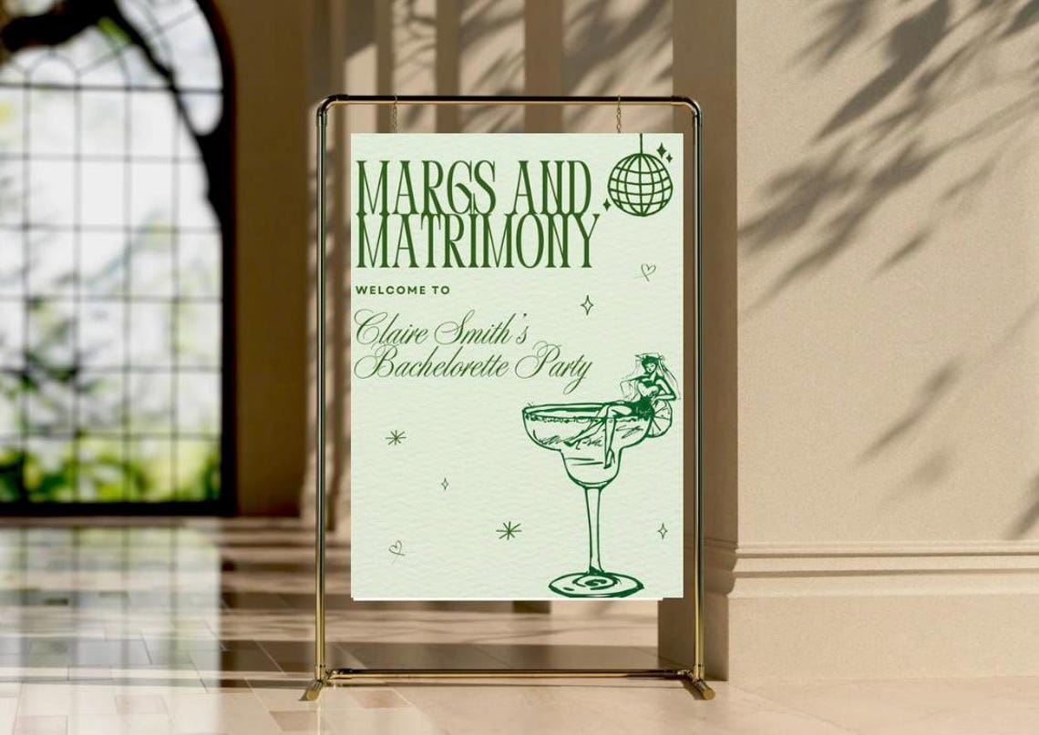 Margs and Matrimony Bachelorette Welcome Sign, Margs and Matrimony Sign ...
