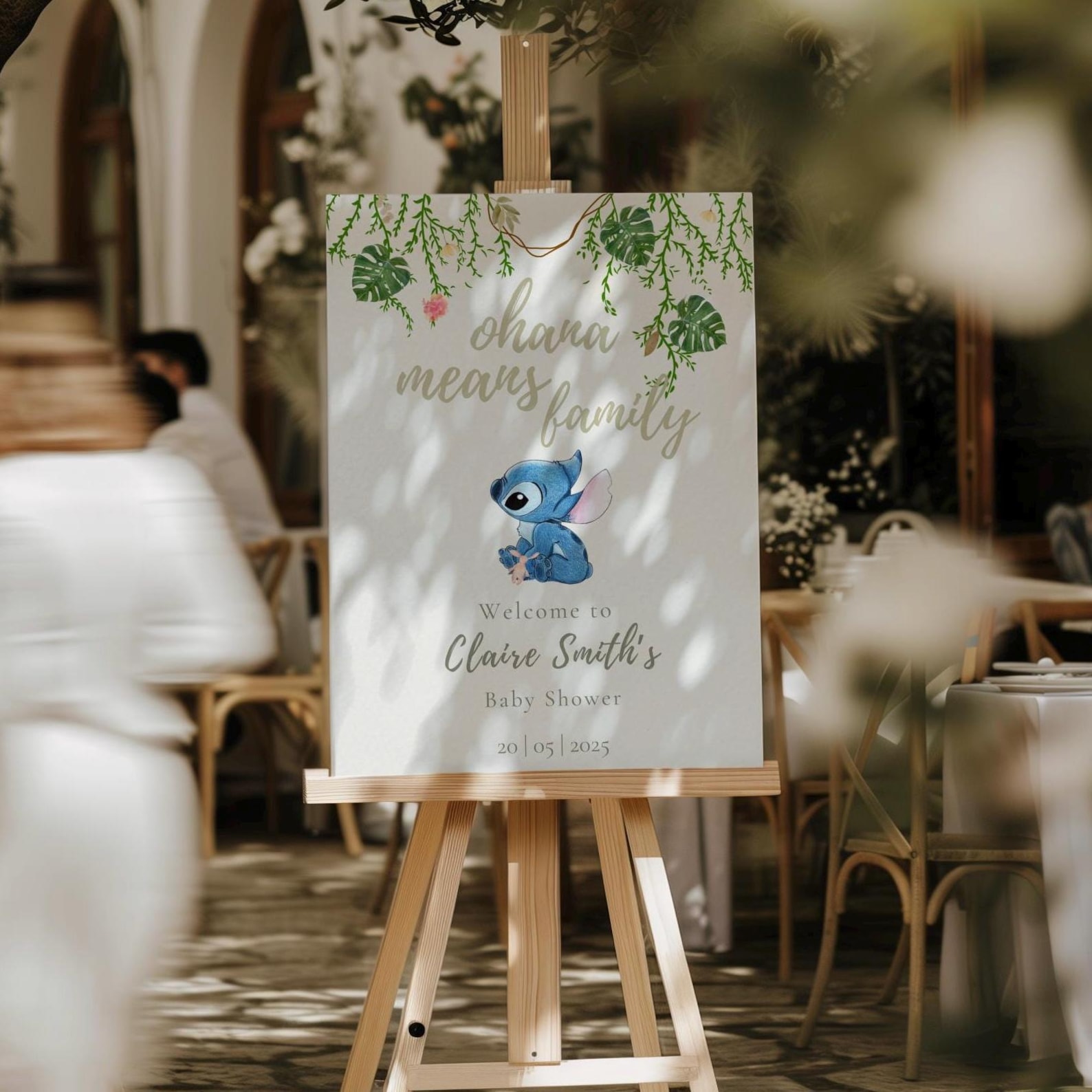 Stitch Baby Shower Welcome Sign, Editable Template, Stitch Theme Baby ...