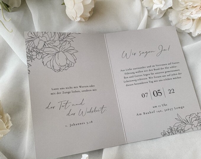 Wedding Invitation Folding Card | Paper Card Format A6 | Individual ...