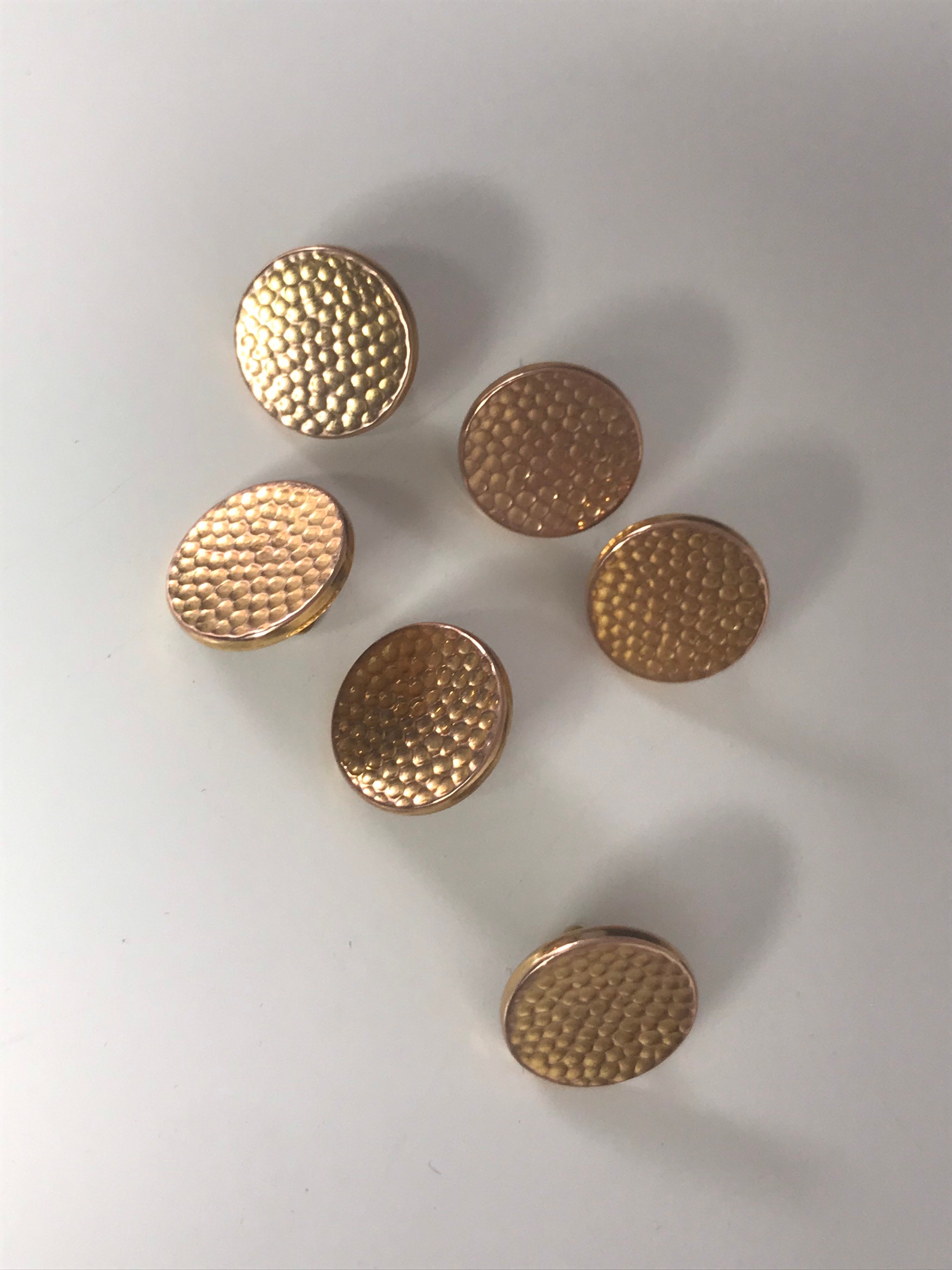 9ct Vintage 6 Antique Solid Gold Button Collection Brass Blazer Buttons ...