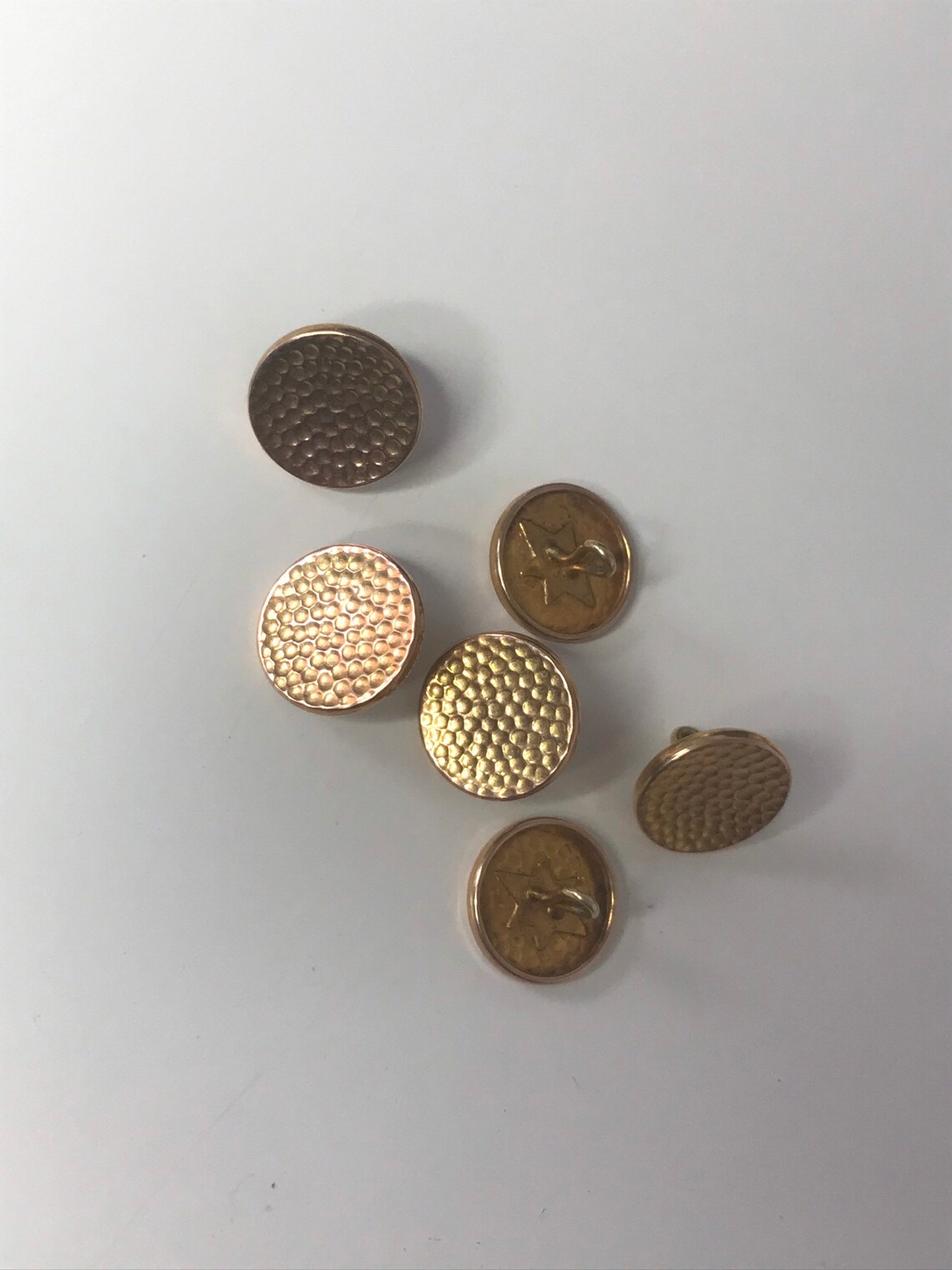 9ct Vintage 6 Antique Solid Gold Button Collection Brass Blazer Buttons ...