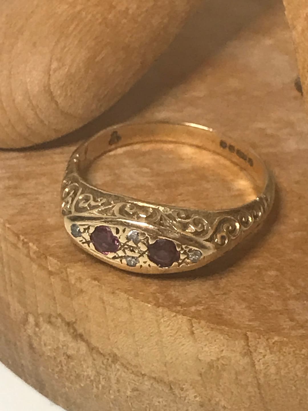 1979 9ct Solid Gold Sheffield Ruby Size N Solid Gold Star Real Genuine ...