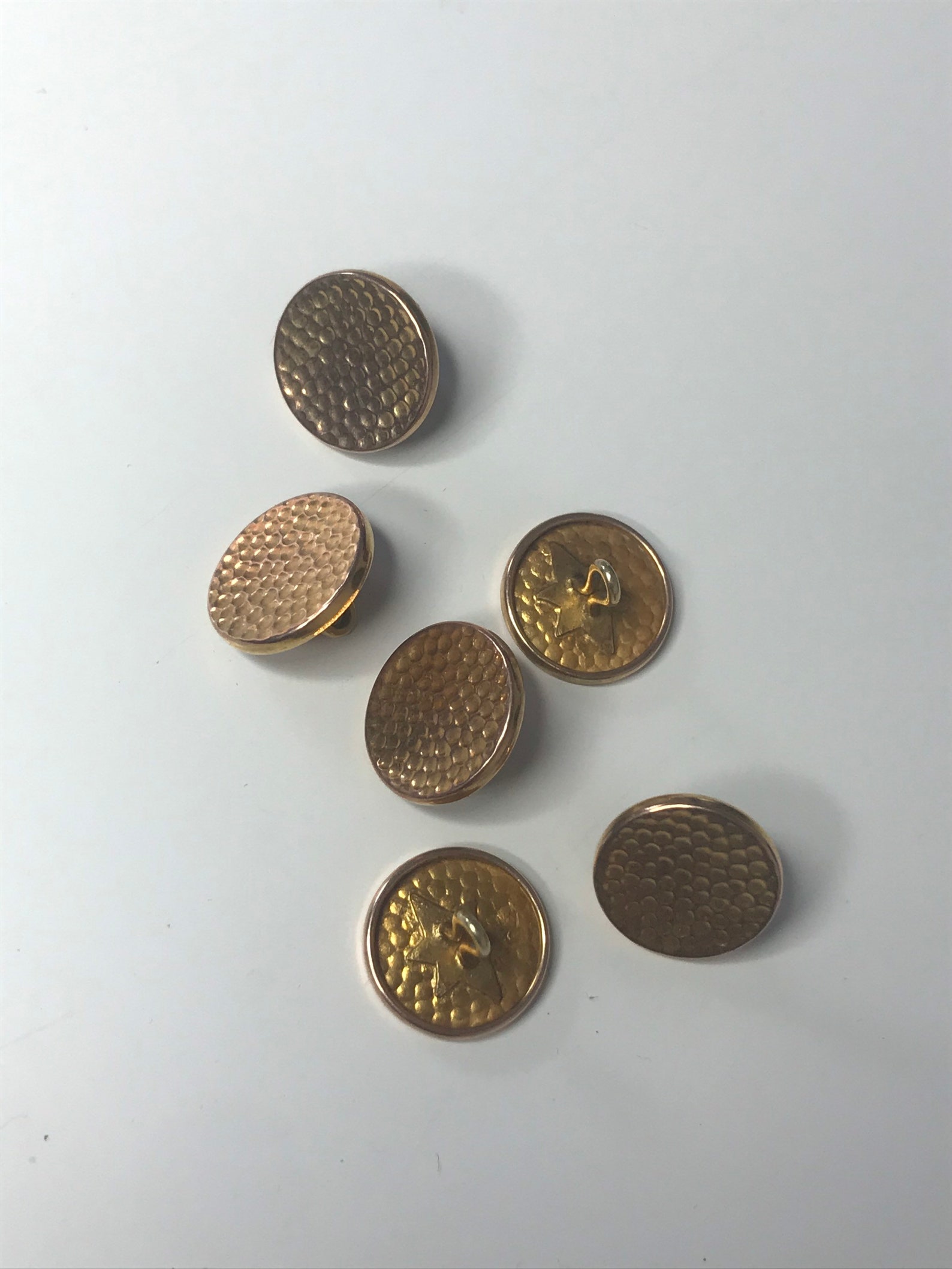 9ct Vintage 6 Antique Solid Gold Button Collection Brass Blazer Buttons ...