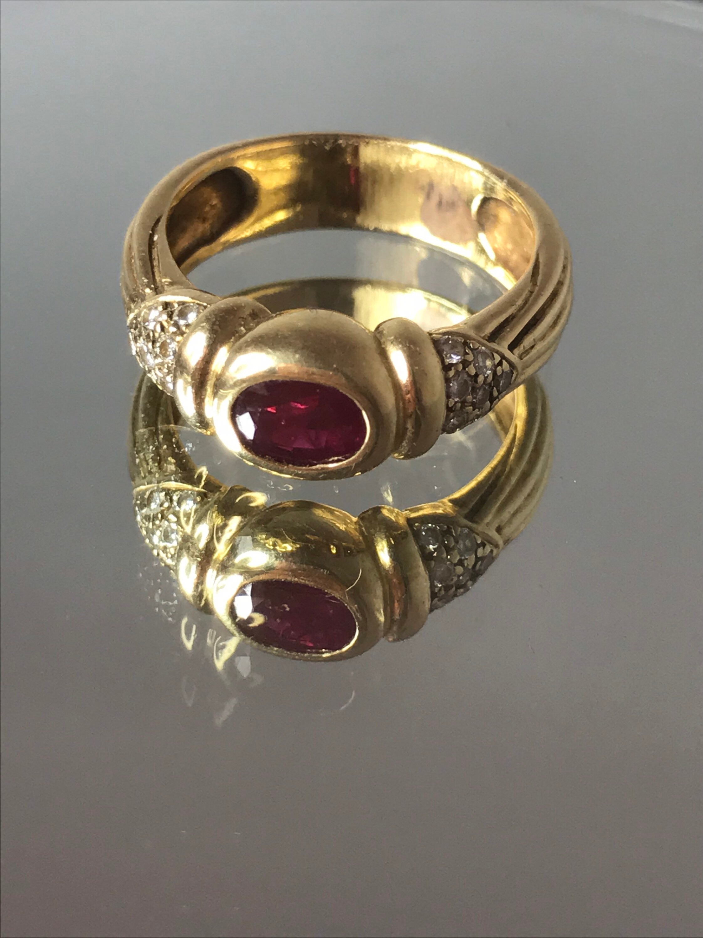 18ct diamante y rubí oro vintage real tamaño rubí genuino R | Etsy