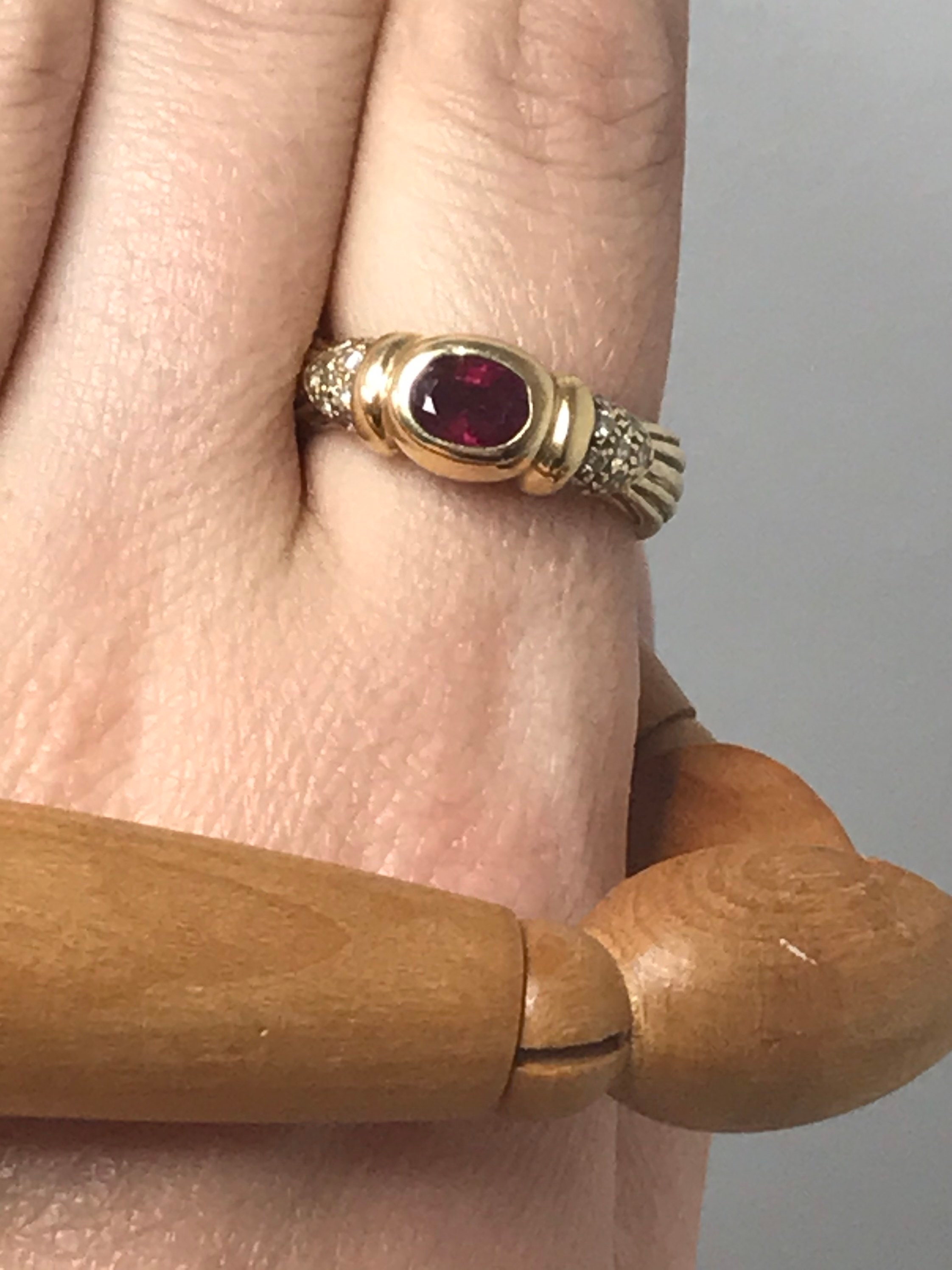 18ct diamante y rubí oro vintage real tamaño rubí genuino R | Etsy