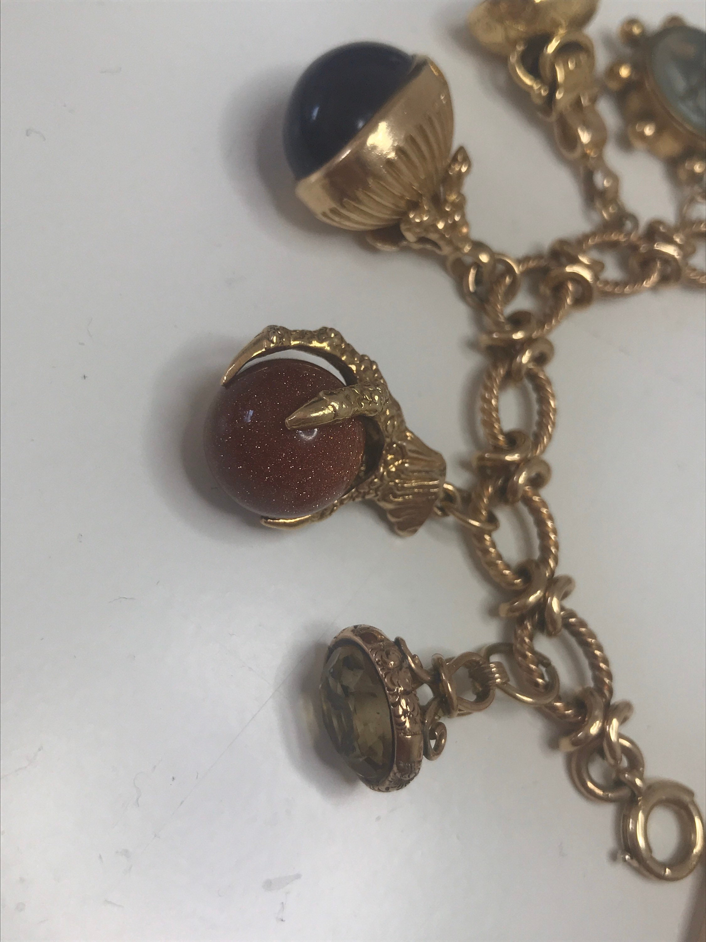 9ct Solid Gold Vintage Charm Bracelet UK Victorian Solid Gold | Etsy